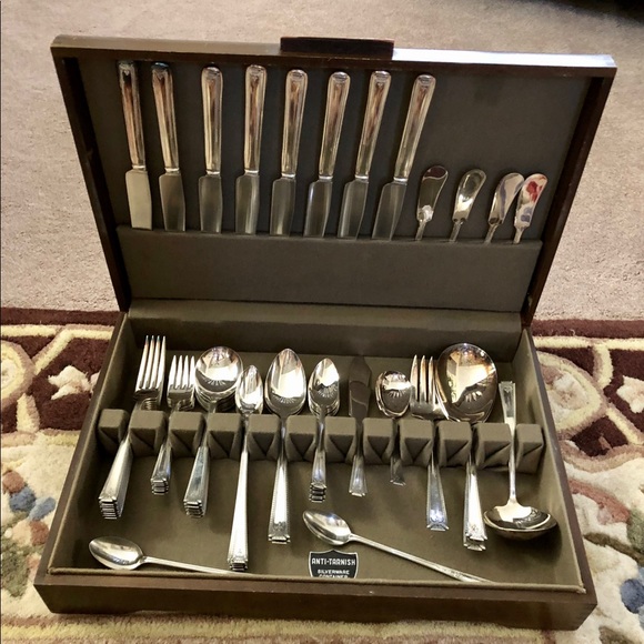 Krebs & Stengel | Dining | Antique Silver Plated 63 Piece Flatware Set ...